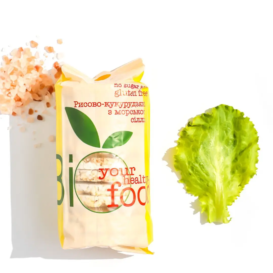 Натуральні рисово-кукурудзяні хлібці, без глютену, 100 г, Bifood ️ ...